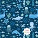 Sea Life Repeat Pattern, Under the Sea Seamless File, Ocean Animals ...