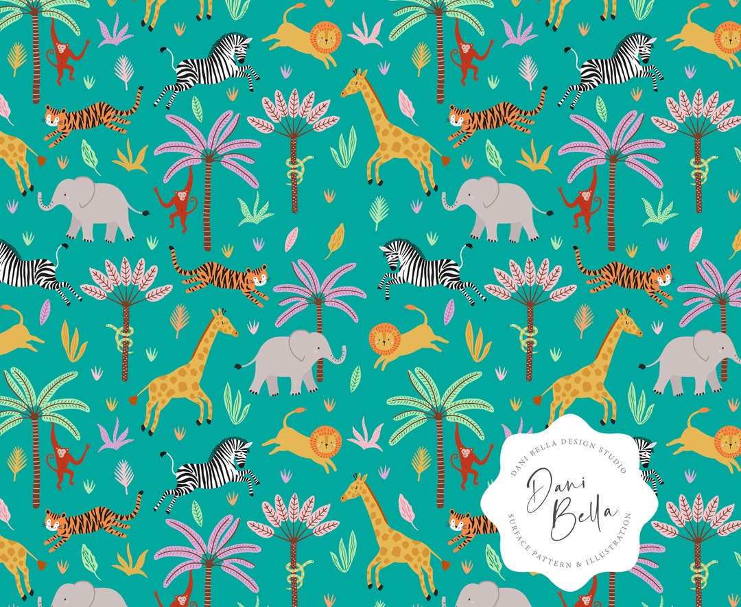 Jungle Seamless File Jungle Digital Pattern Jungle Seamless Pattern ...