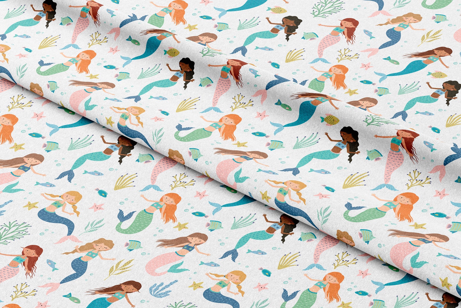 Mermaid Seamless Repeat Mermaid Repeat Pattern Mermaid Fabric Pattern ...