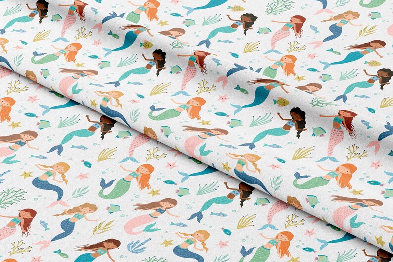 Mermaid Seamless Repeat Mermaid Repeat Pattern Mermaid Fabric Pattern ...