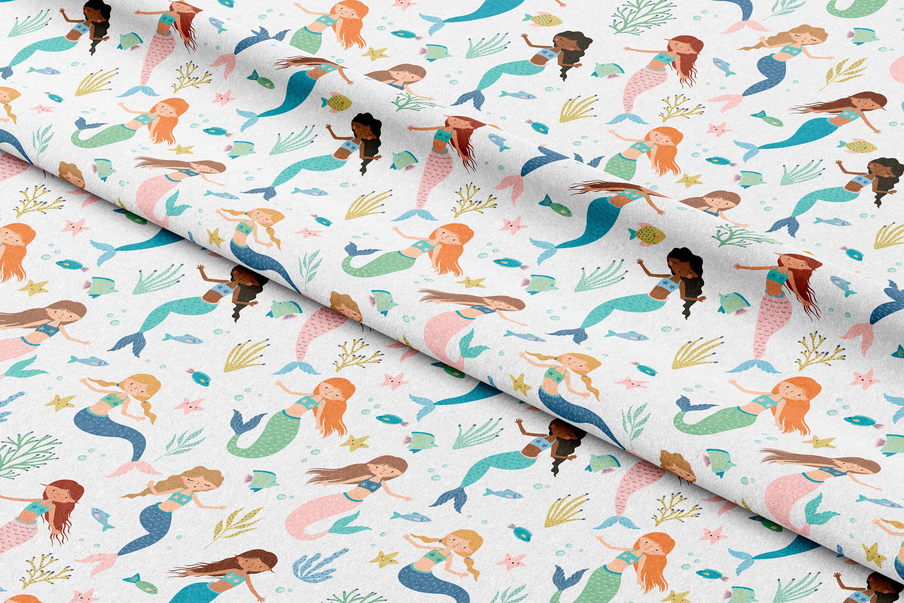 Mermaid Seamless Repeat Mermaid Repeat Pattern Mermaid Fabric Pattern ...