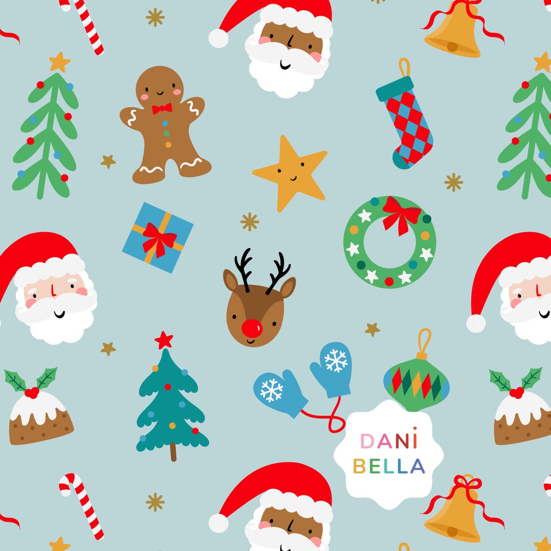 Patrón digital sin costuras de Papá Noel navideño, patrón repetitivo ...