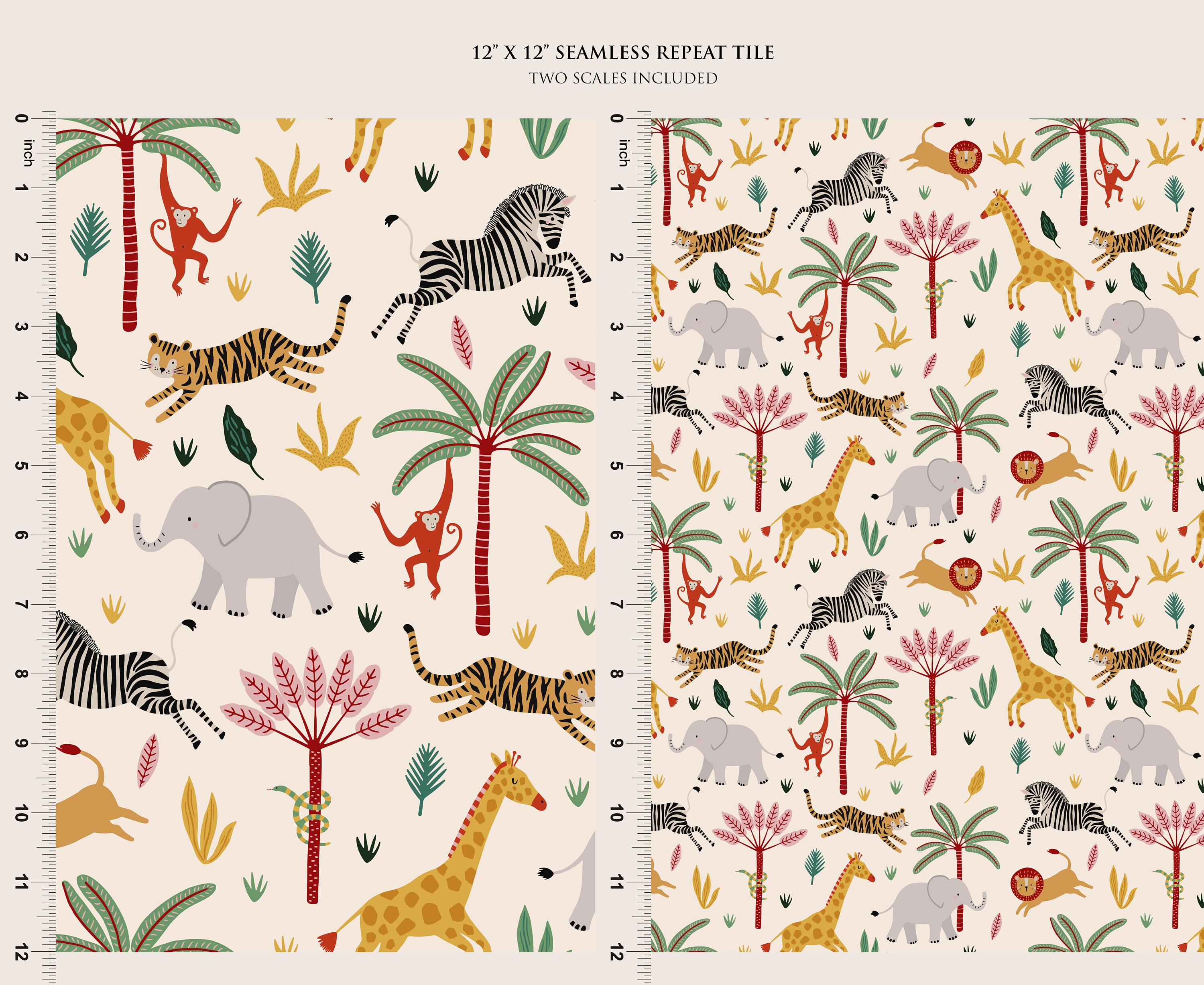 Jungle Seamless File Jungle Digital Pattern Jungle Seamless Pattern ...