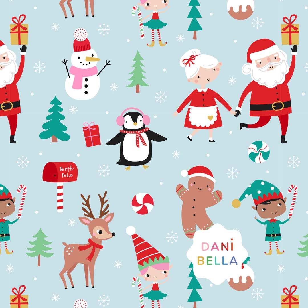 Christmas Digital Pattern, Christmas Seamless Pattern, Christmas Repeat ...