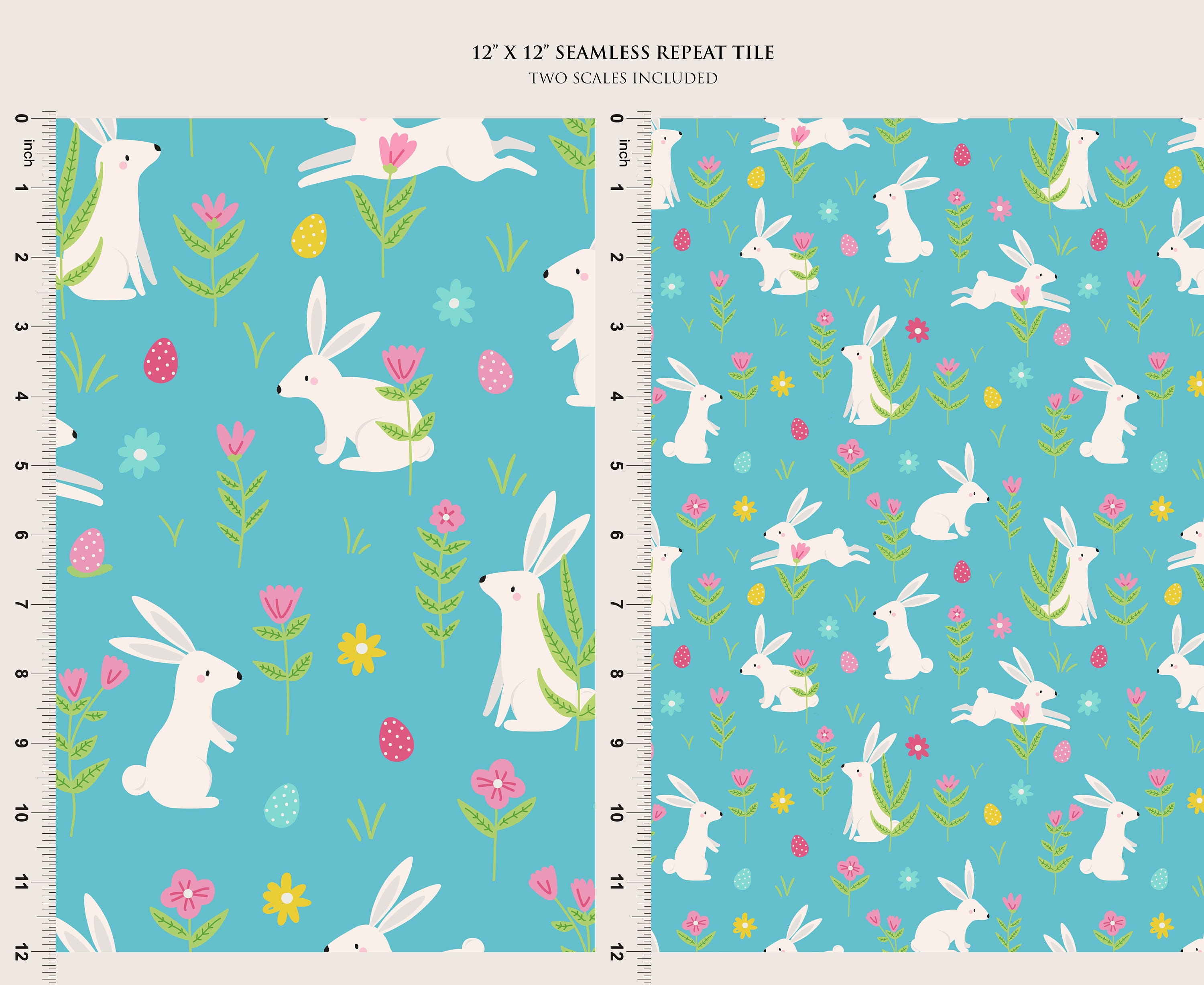 Bunny Rabbit Seamless Repeat Bunny Repeat Pattern Rabbit Fabric Pattern ...