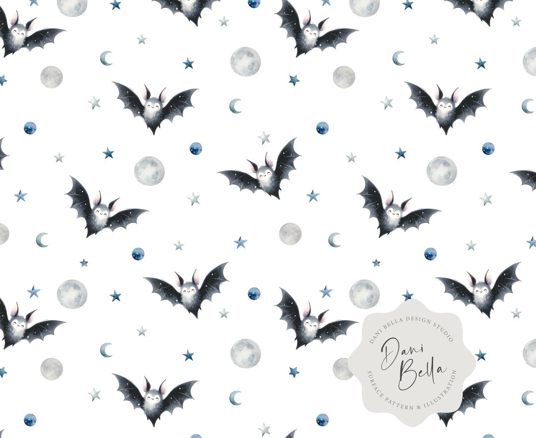Halloween Seamless File, Halloween Digital Pattern, Bat Repeat Pattern ...