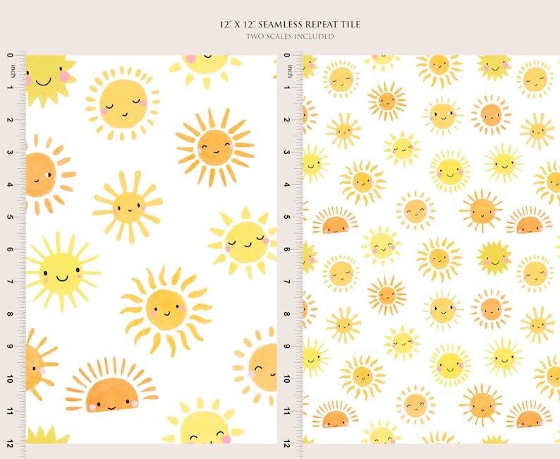 Sunshine Seamless File Sunshine Digital Pattern Sunshine Seamless ...