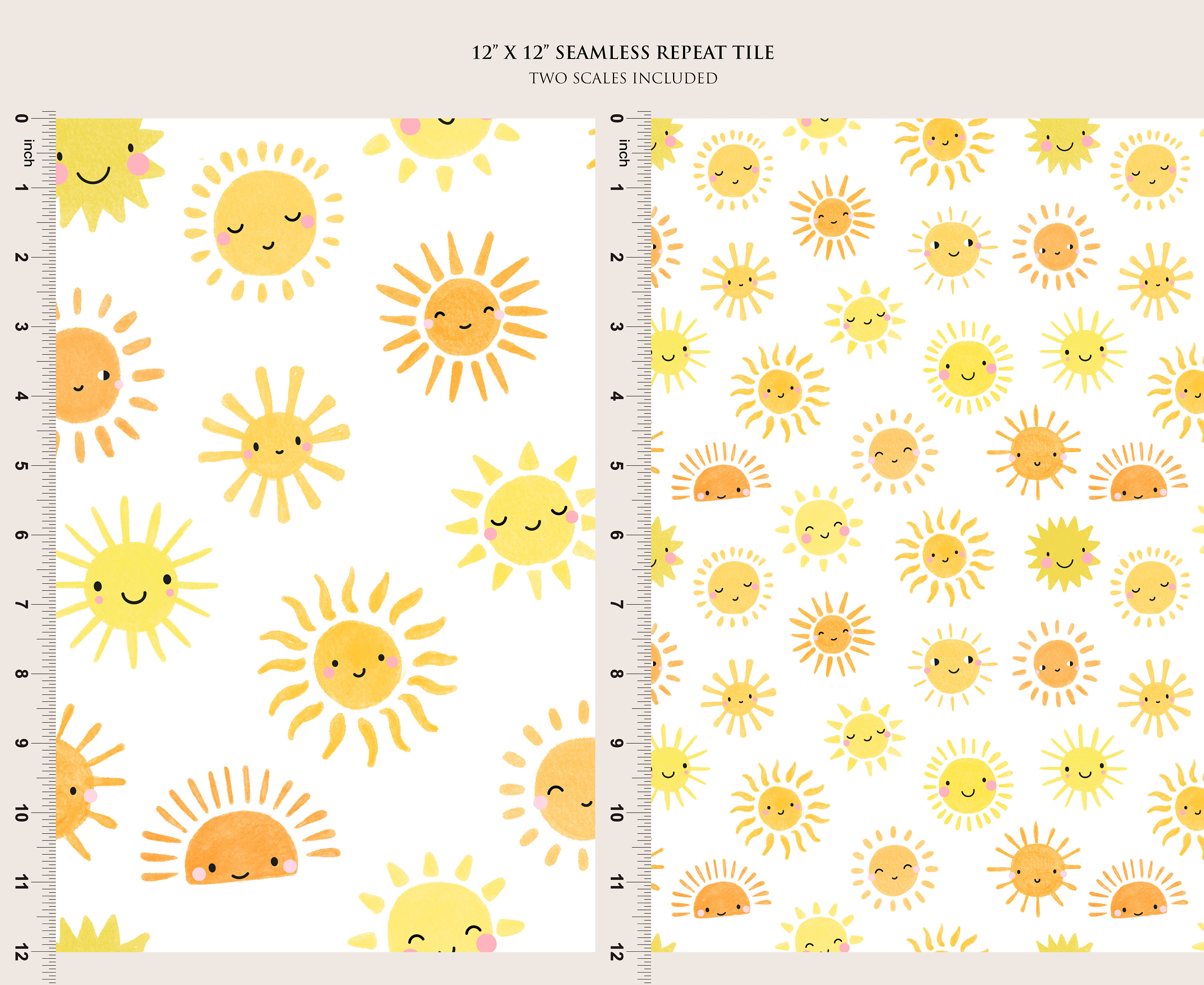 Sunshine Seamless File Sunshine Digital Pattern Sunshine Seamless ...