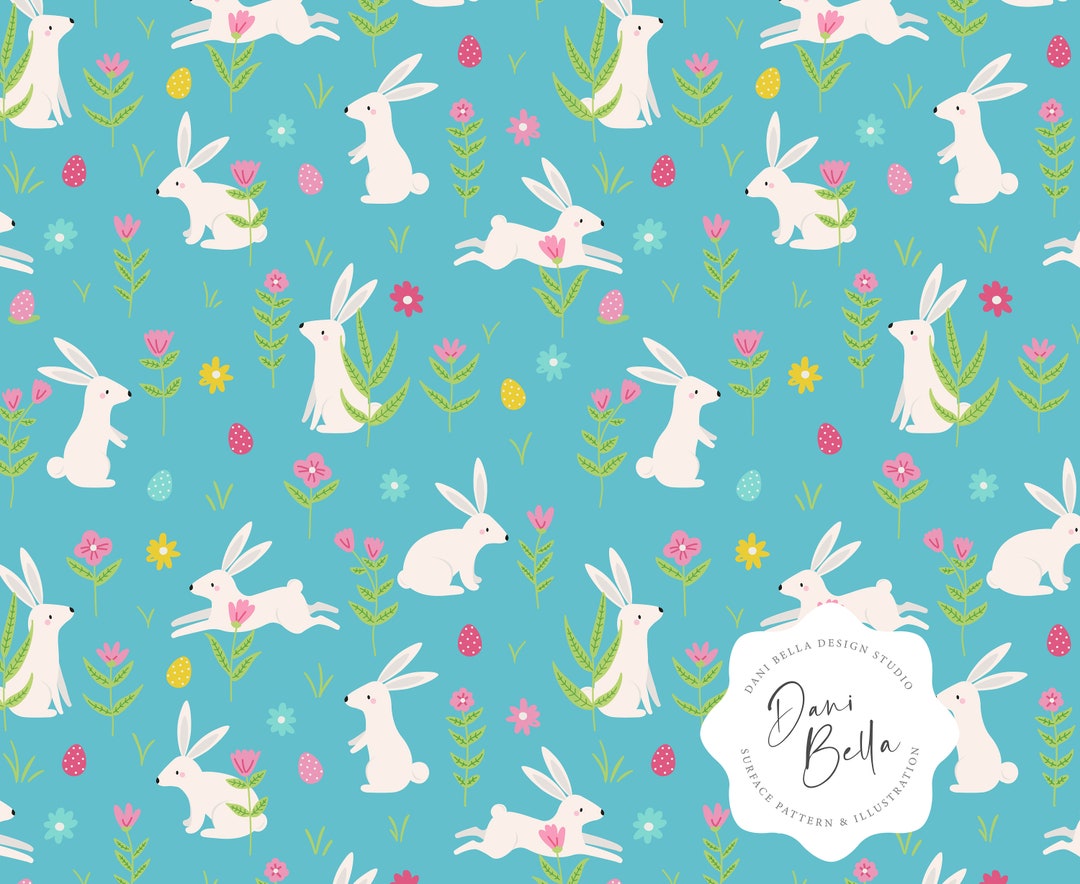 Bunny Rabbit Seamless Repeat Bunny Repeat Pattern Rabbit Fabric Pattern ...