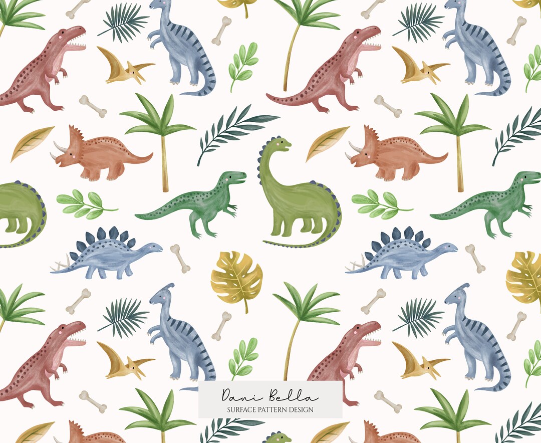 Dinosaur Seamless Repeat Dinosaur Repeat Pattern Dinosaur - Etsy