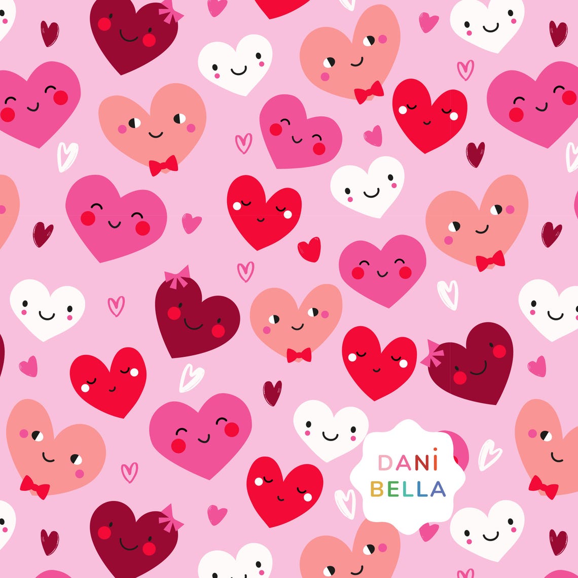 Valentines Seamless File Heart Digital Pattern Love Heart Seamless ...