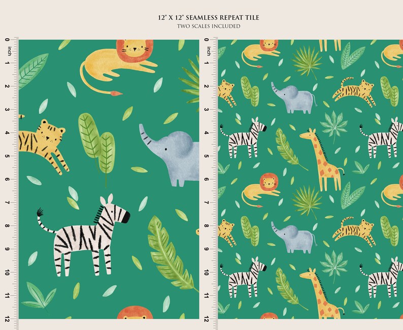 Jungle Seamless File Jungle Seamless Pattern Jungle Repeat Pattern Kids Seamless Pattern Jungle ...