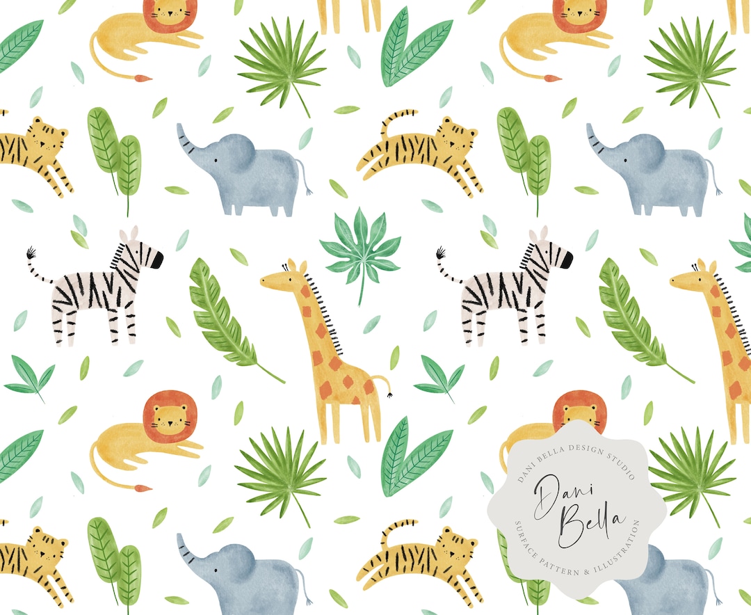 Jungle Seamless File Jungle Digital Pattern Jungle Seamless Pattern ...