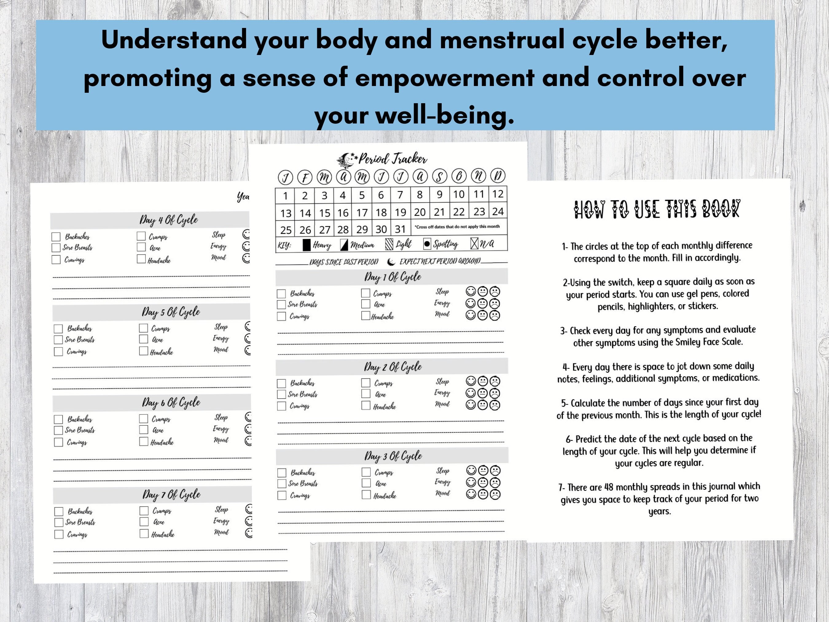 Period Tracker Printable Period Journal Printable Moontime Journal ...