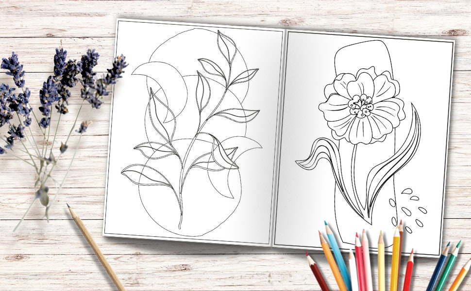 Boho Coloring Pages Printable Coloring Book Minimalist Coloring Pages ...