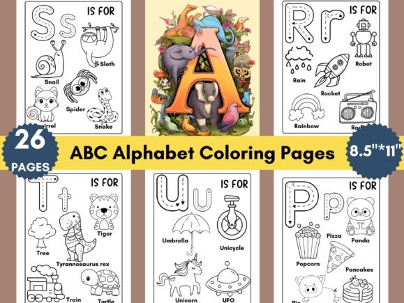 Coloring Pages - Printable - Alphabet - Worksheets - Kindergarten ...