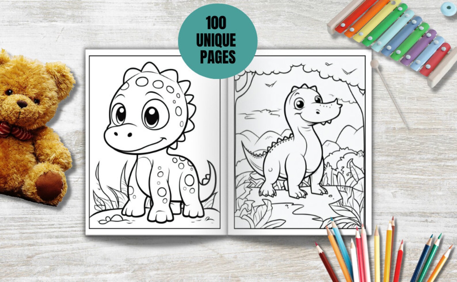 Easy Dinosaur Coloring Pages for Kids Toddlers Preschoolers Toddlers ...