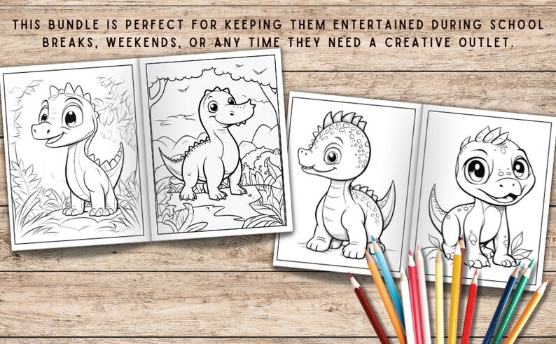 Easy Dinosaur Coloring Pages for Kids Toddlers Preschoolers Toddlers ...