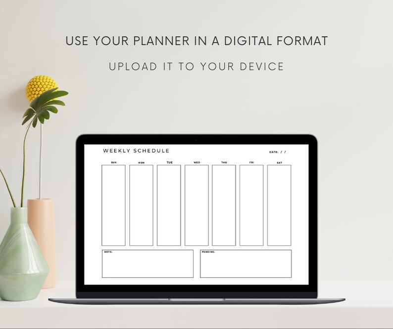 Weekly Planner Printable Landscape, Minimalist Weekly Schedule, Week at ...