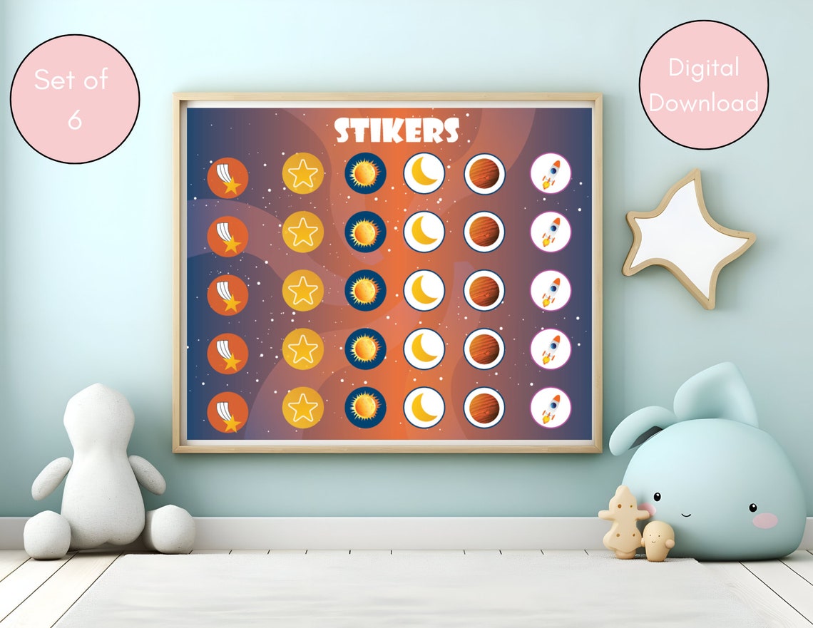 Space Themed Reward Chart Bundle 6 Printable Kids Behavior & Chore ...