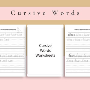 Cursive Handwriting Practice Worksheets for Kids, Printable Cursive ...