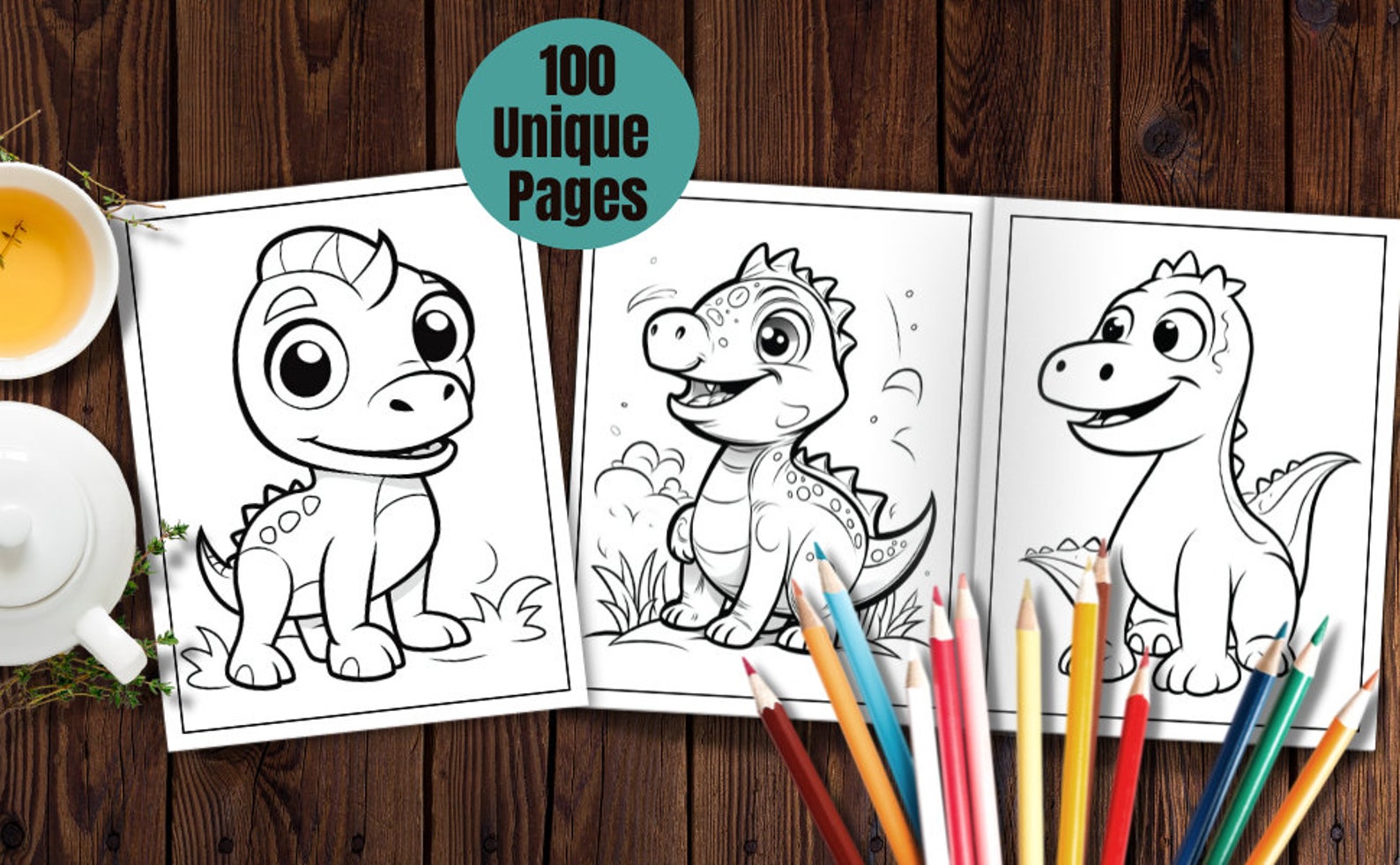Easy Dinosaur Coloring Pages for Kids Toddlers Preschoolers Toddlers ...