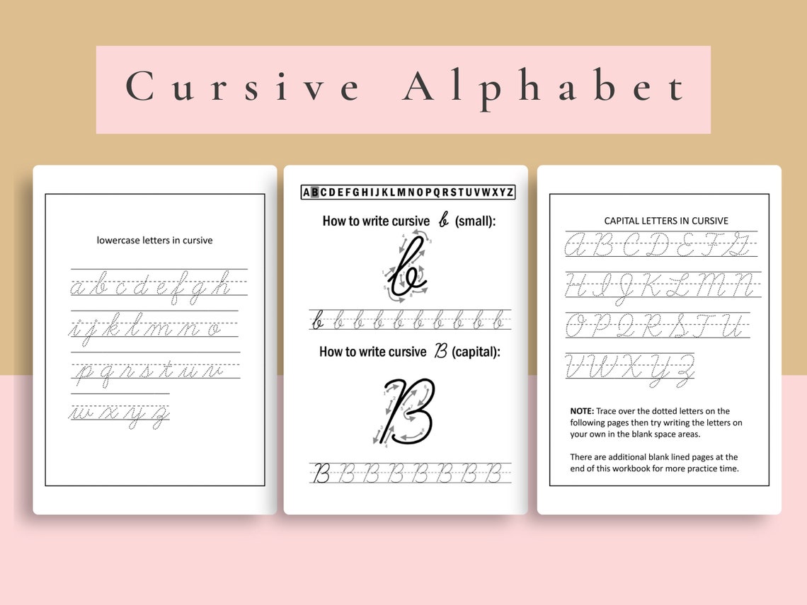 Cursive Handwriting Practice Worksheets for Kids, Printable Cursive ...