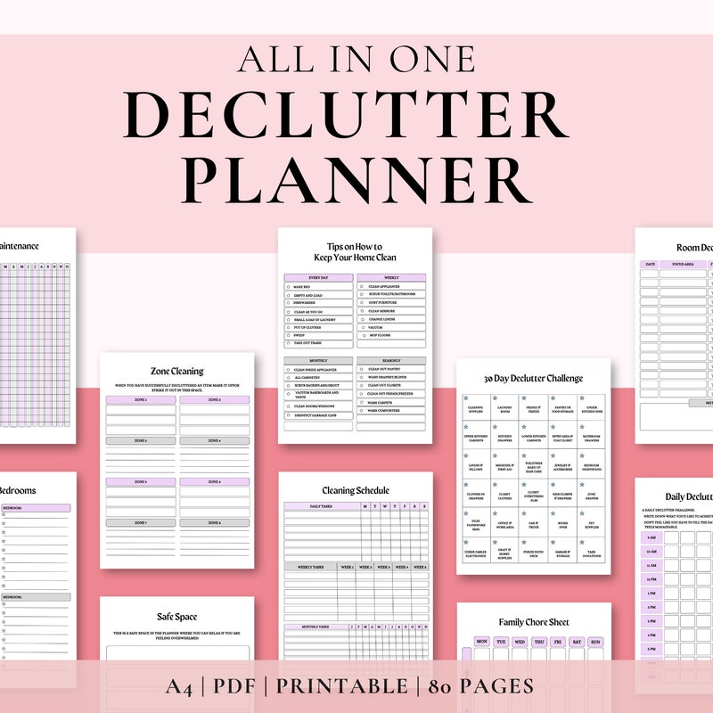 Declutter Printable - Etsy UK