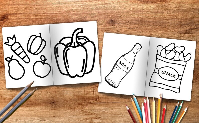 Bold & Easy Food and Snacks Coloring Pages | Instant Digital Download ...