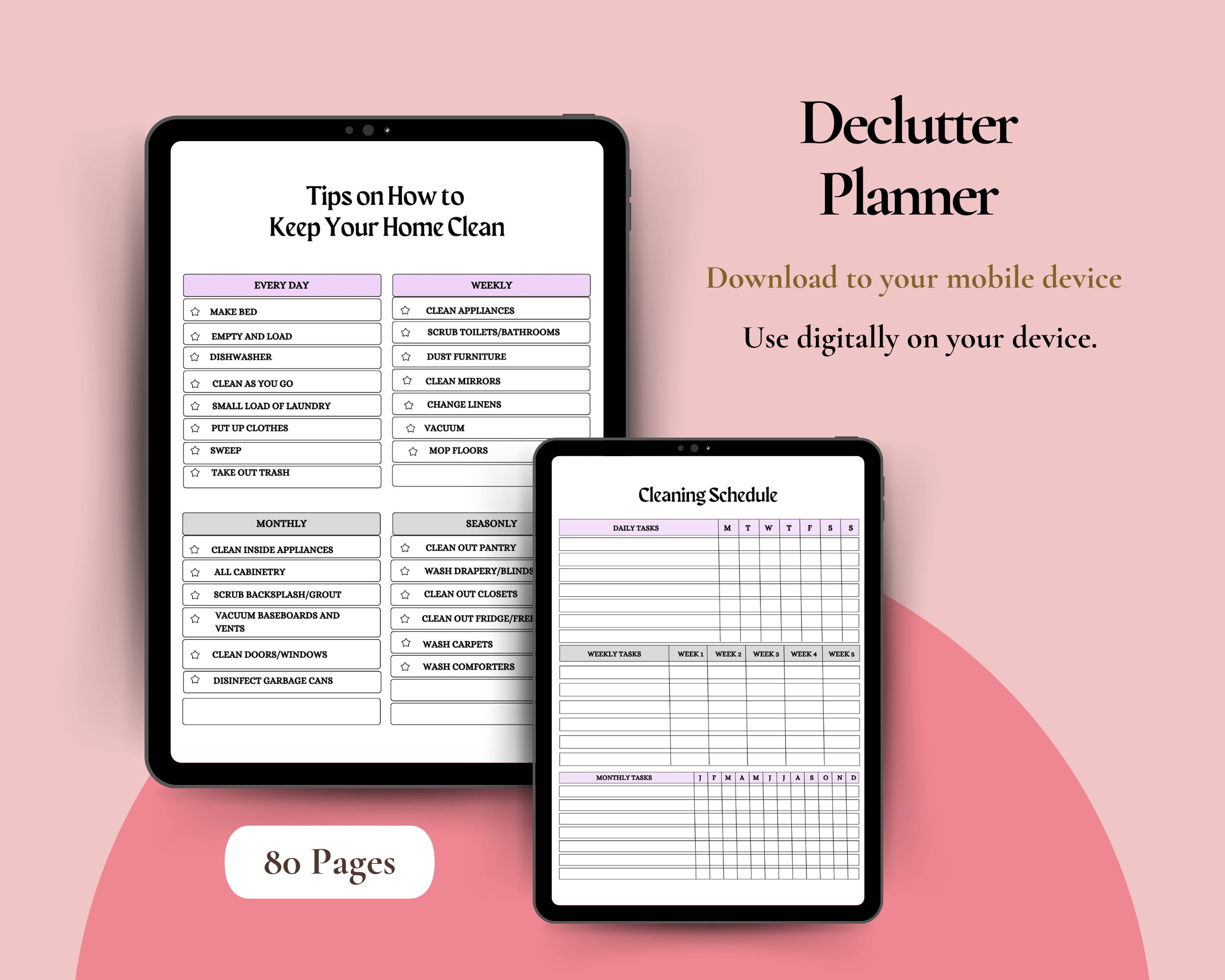 Declutter Planner, Declutter Checklist, Cleaning Schedule, Cleaning ...