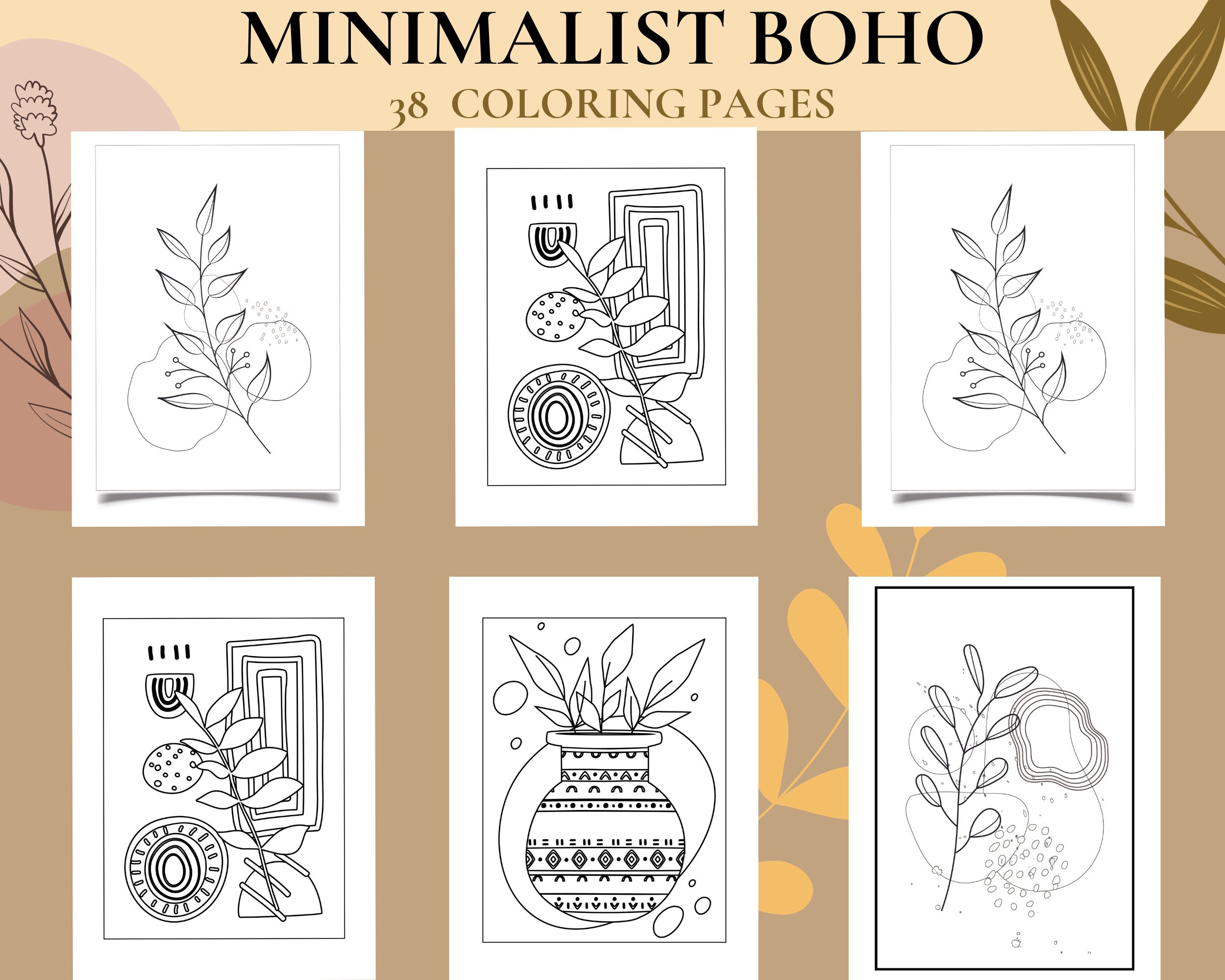 Minimalist Boho Coloring Pages Printable Coloring Book Minimalist ...