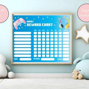 Video Game Themed Reward Chart Bundle 5 Digital Printable Reward Charts ...