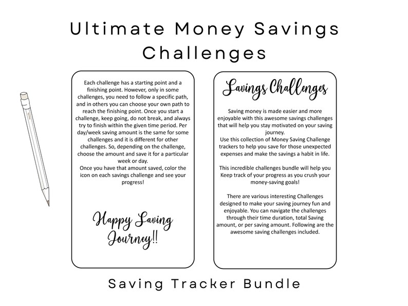 Saving Tracker Bundle, Money Saving Challenge, Savings Tracker ...