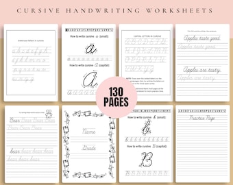 Cursive Handwriting Practice Worksheets for Kids, Printable Cursive ...