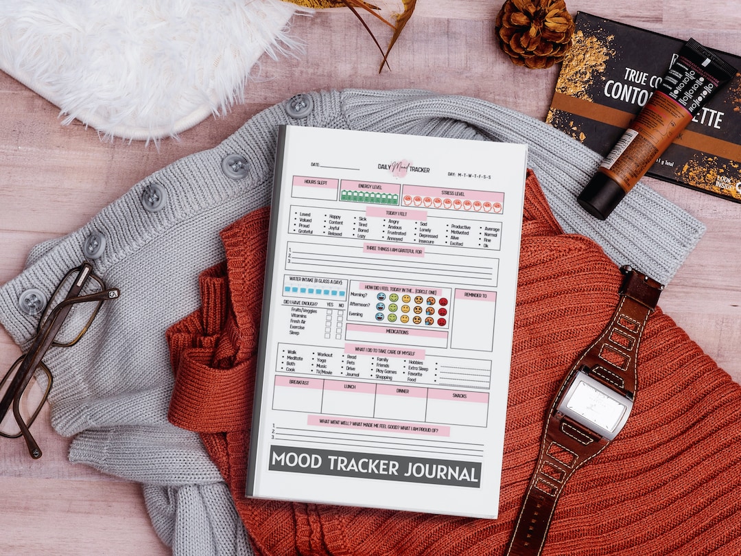 Mood Tracker Journal for Mental Wellness Mood Tracker Printable Daily ...