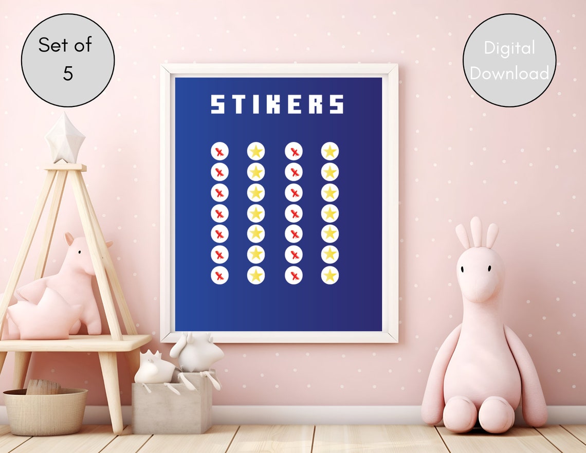 Video Game Themed Reward Chart Bundle 5 Digital Printable Reward Charts ...