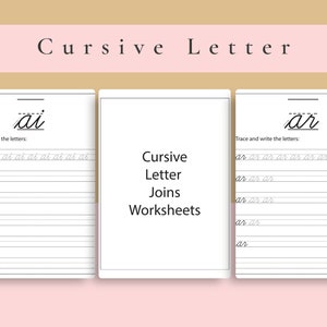 Cursive Handwriting Practice Worksheets for Kids, Printable Cursive ...