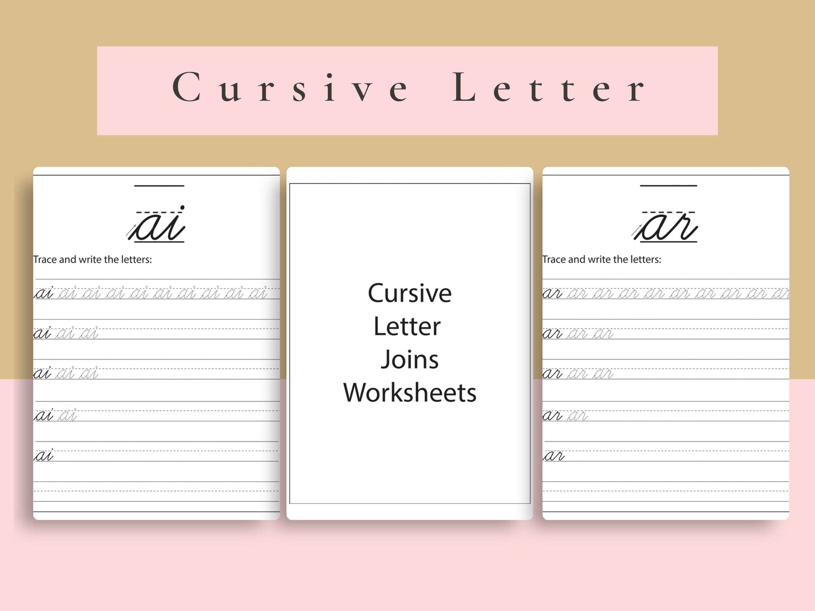 Cursive Handwriting Practice Worksheets for Kids, Printable Cursive ...