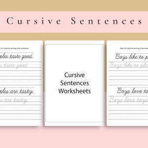 Cursive Handwriting Practice Worksheets for Kids, Printable Cursive ...