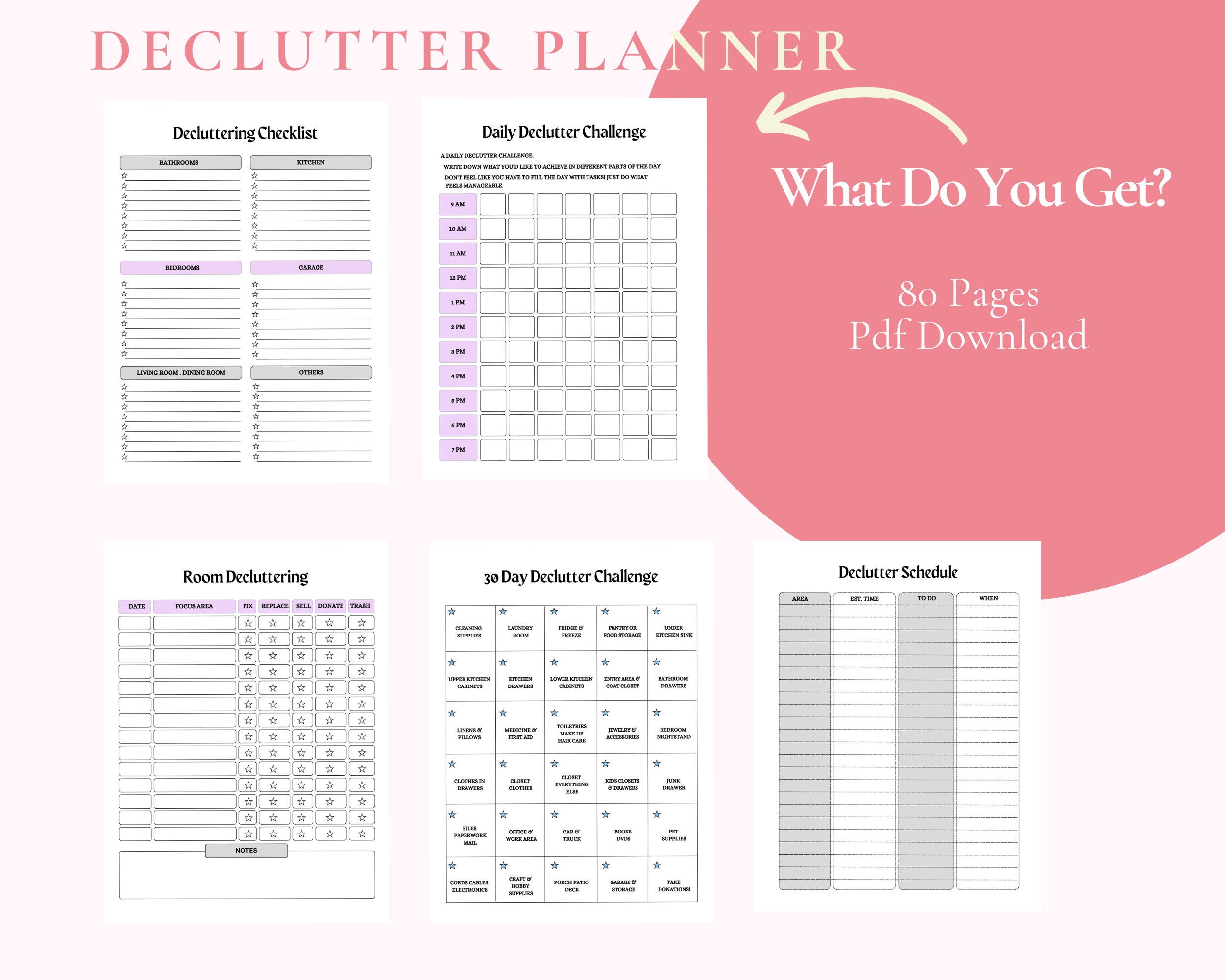 Declutter Planner, Declutter Checklist, Cleaning Schedule, Cleaning ...