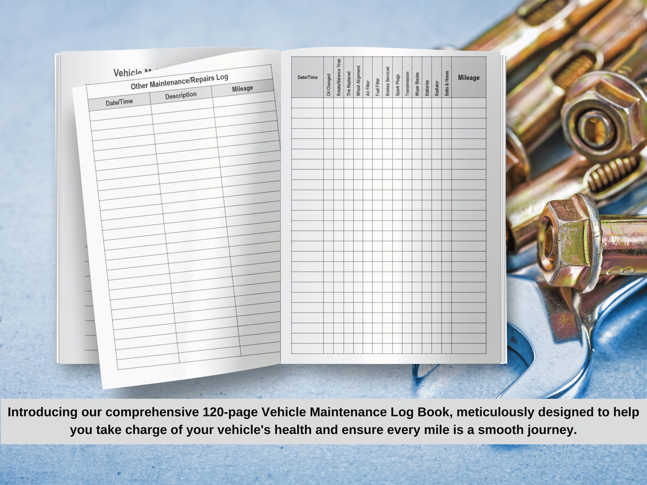 Vehicle Maintenance Log Book, Vehicle Service Tracker, Vehicle Repairs ...