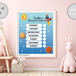 Space Themed Reward Chart Bundle 6 Printable Kids Behavior & Chore ...