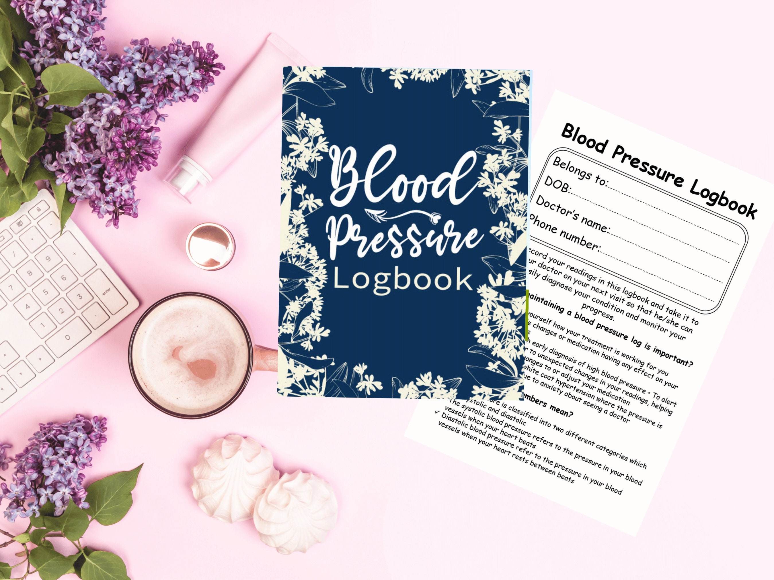 Blood Pressure Log Editable Printable, Blood Pressure Tracker, Medical ...