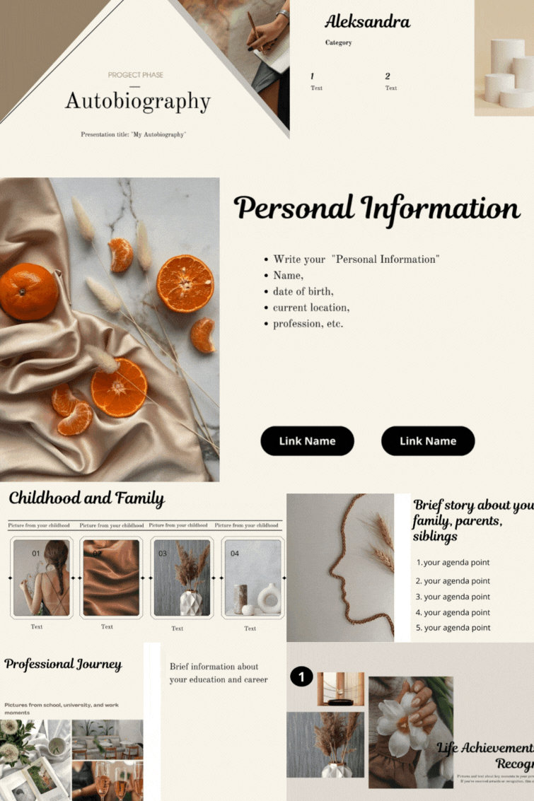 Autobiography Design Bundle Canva & PS - Etsy