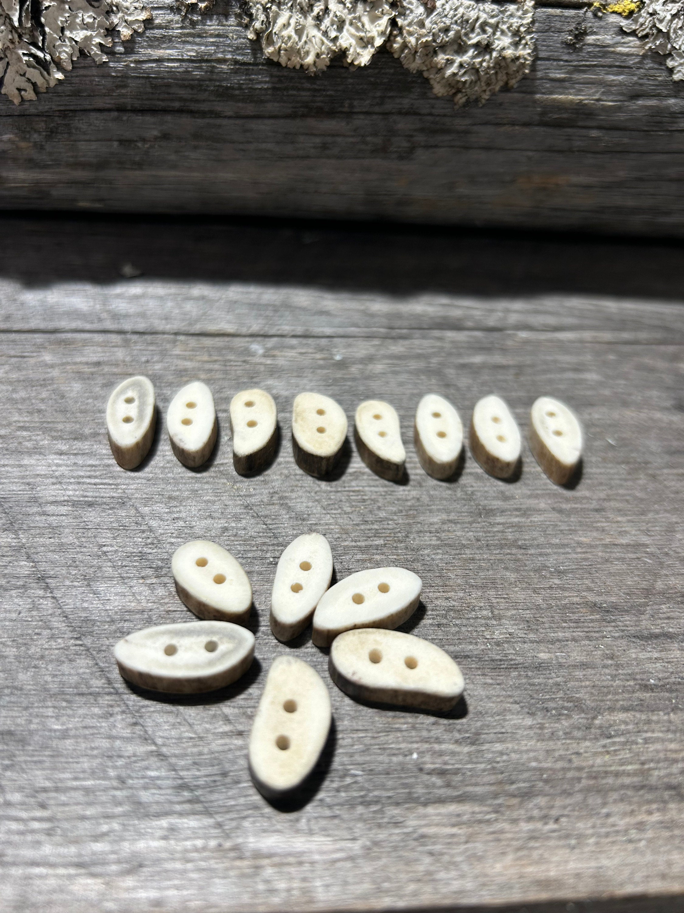 8 Different Types of REINDEER ANTLER BUTTON, 100% Natural Product, Hand ...