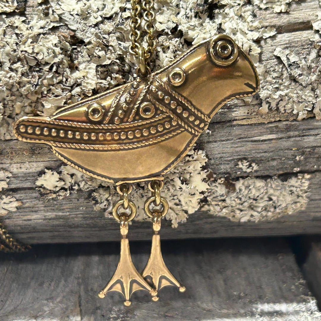 Kalevala Koru, LARGE Hattula's BIRD Pendant Necklace, the VIKING Bronze ...