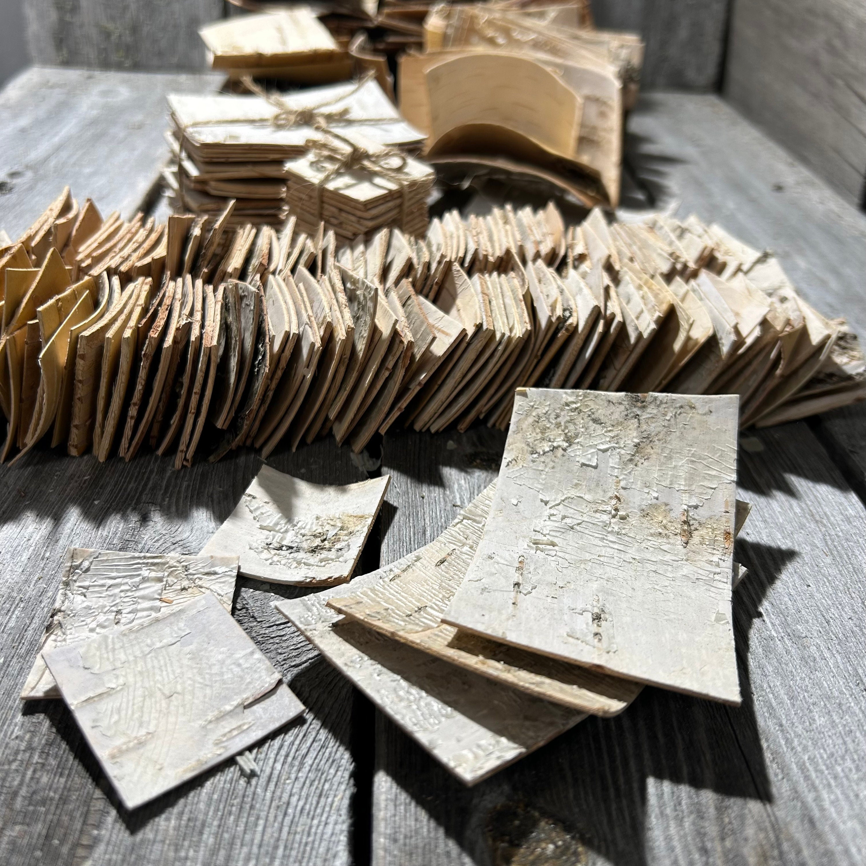BIRCH BARK SHEETS, 20 Pieces Set, 2 Different Sizes, 8,5x5,5 Cm and 3 ...