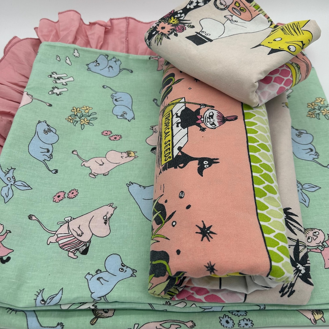 MOOMIN Chatacters 2 Different Sets, Vintage Textil, Moomin Curtain Set ...
