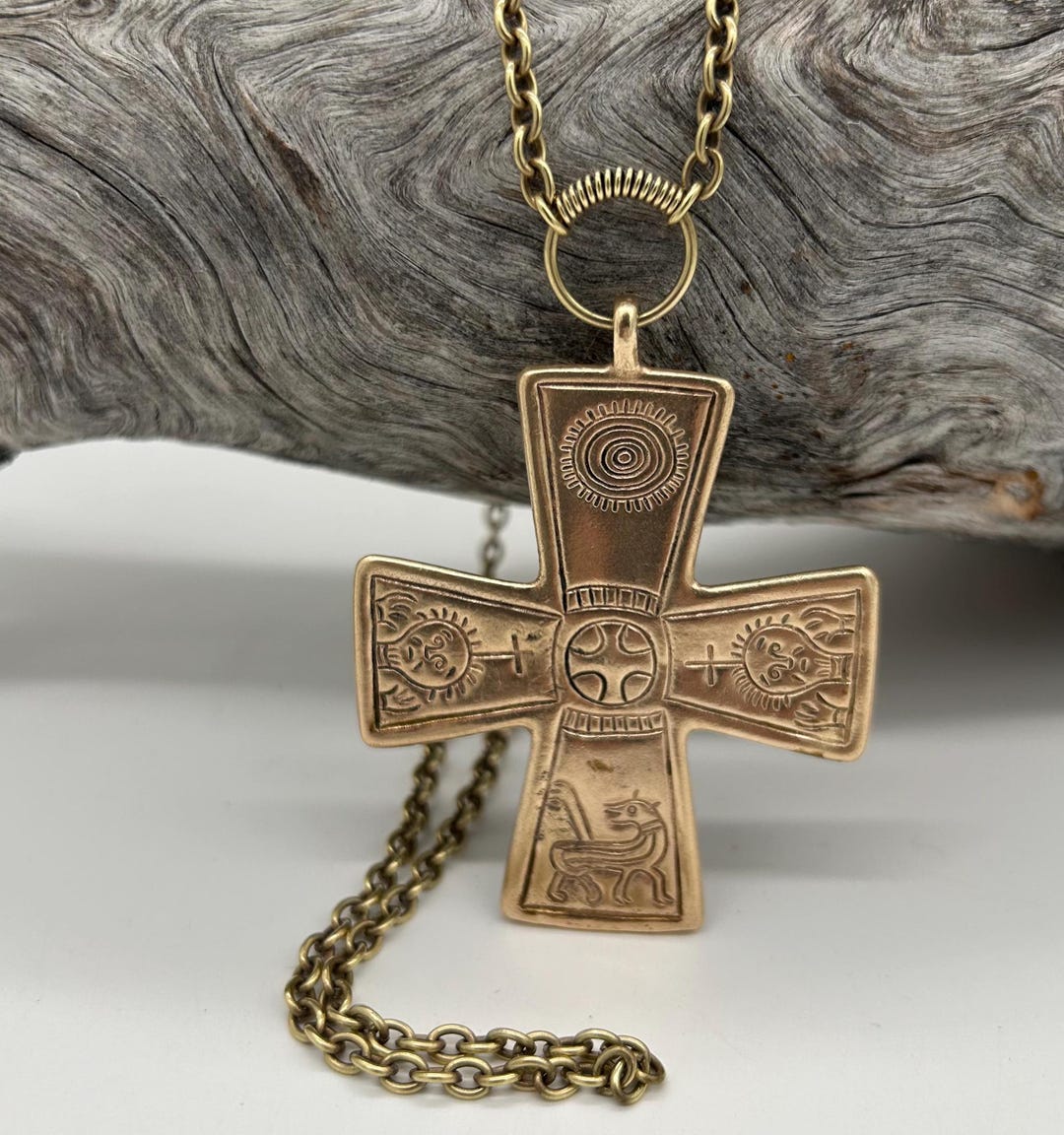 Kalevala Koru Finland, LARGE CROSS, the VIKING Yewelry, Bronze Necklace ...