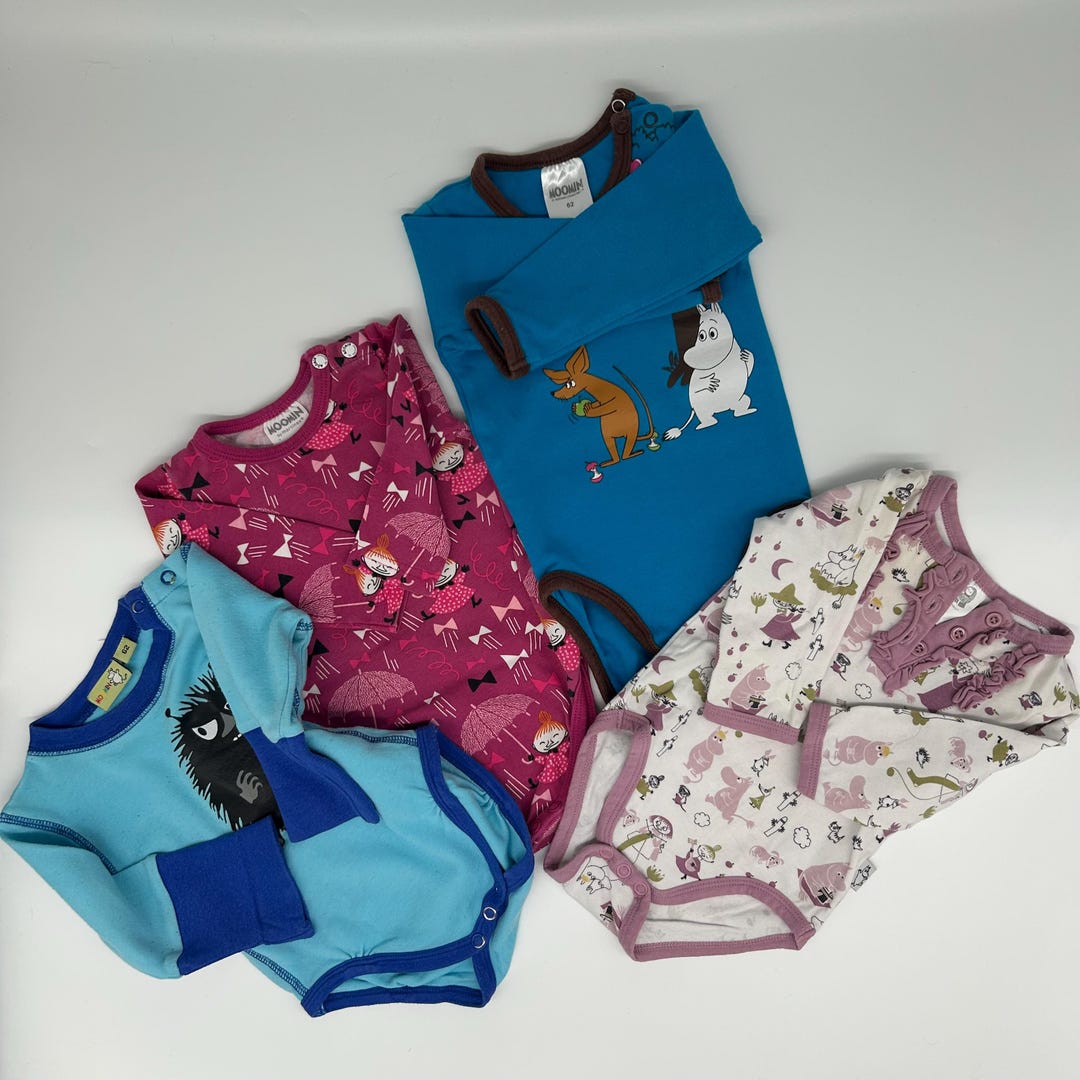 MOOMIN Baby BODY, Size 62, Vintage, Unisex, Moomin Characters, 4 ...